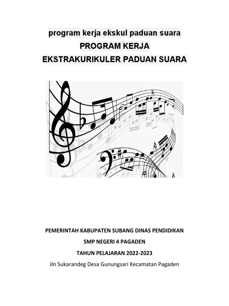 Program Kerja Ekskul Paduan Suara | PDF