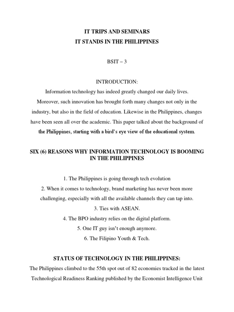 It Trips and Seminars | PDF | Information Technology | Philippines
