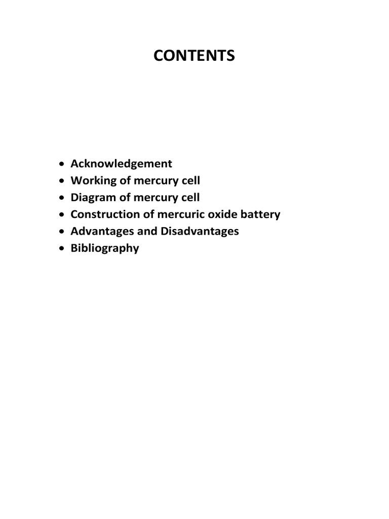 Chemistry Class 12 Project File - MERCURY CELL | PDF | Chemistry | Atoms