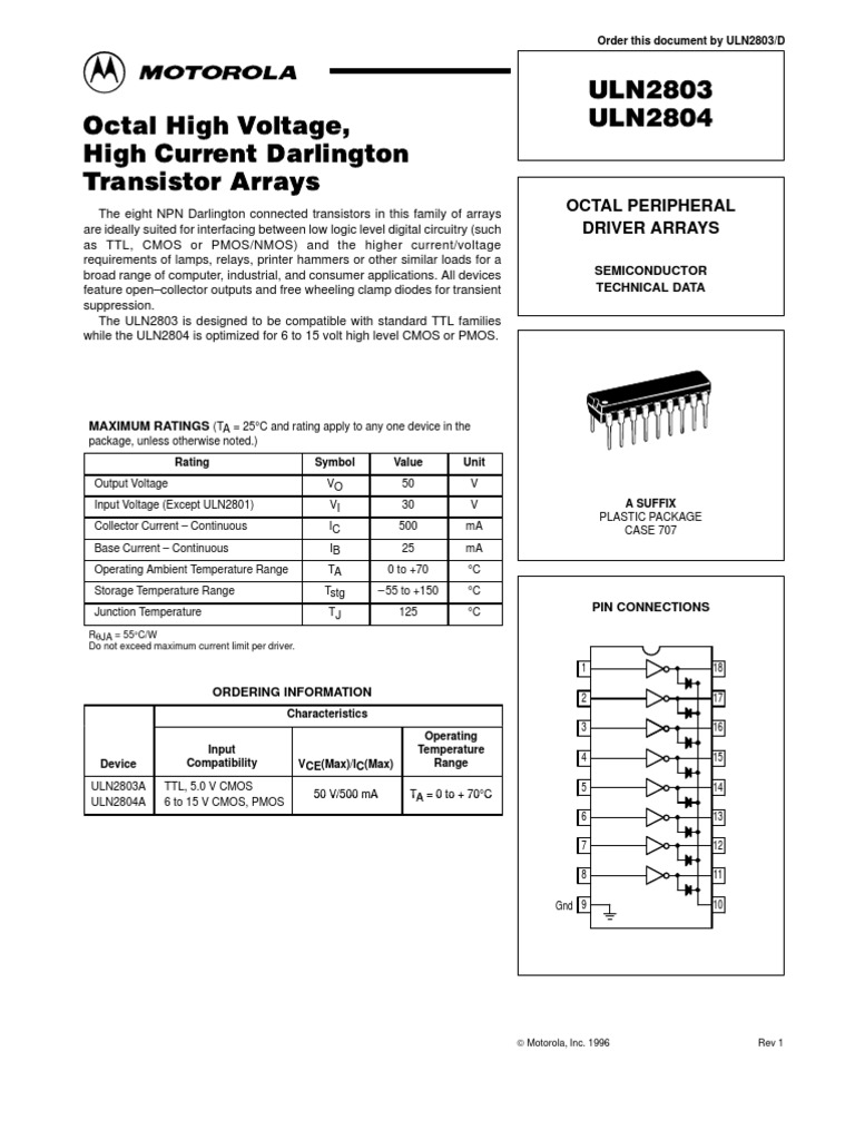 Octal Peripheral Driver Arrays: Semiconductor Technical Data | PDF ...