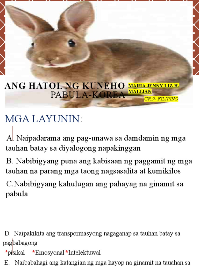 Ang Hatol NG Kuneho 2nd Quarter Module 1 Week 1 | PDF