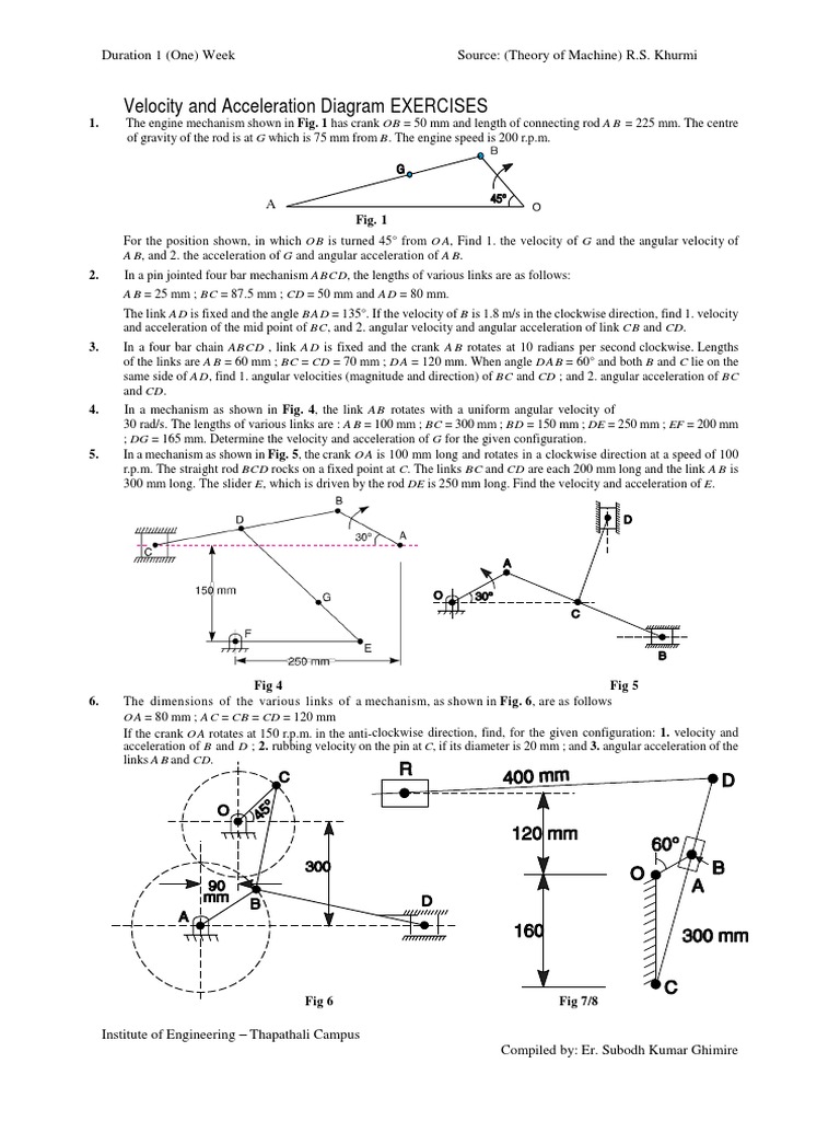 Velocity and Acceleration Numerical | PDF | Acceleration | Angle