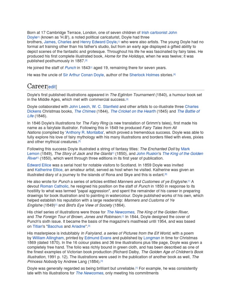 Richard Doyle's career as a fairy tale illustrator | PDF | Fairies ...