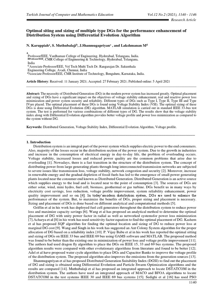 Optimal Siting And Sizing Of Multiple Type Dgs For The Performance Enhancement Of Distribution