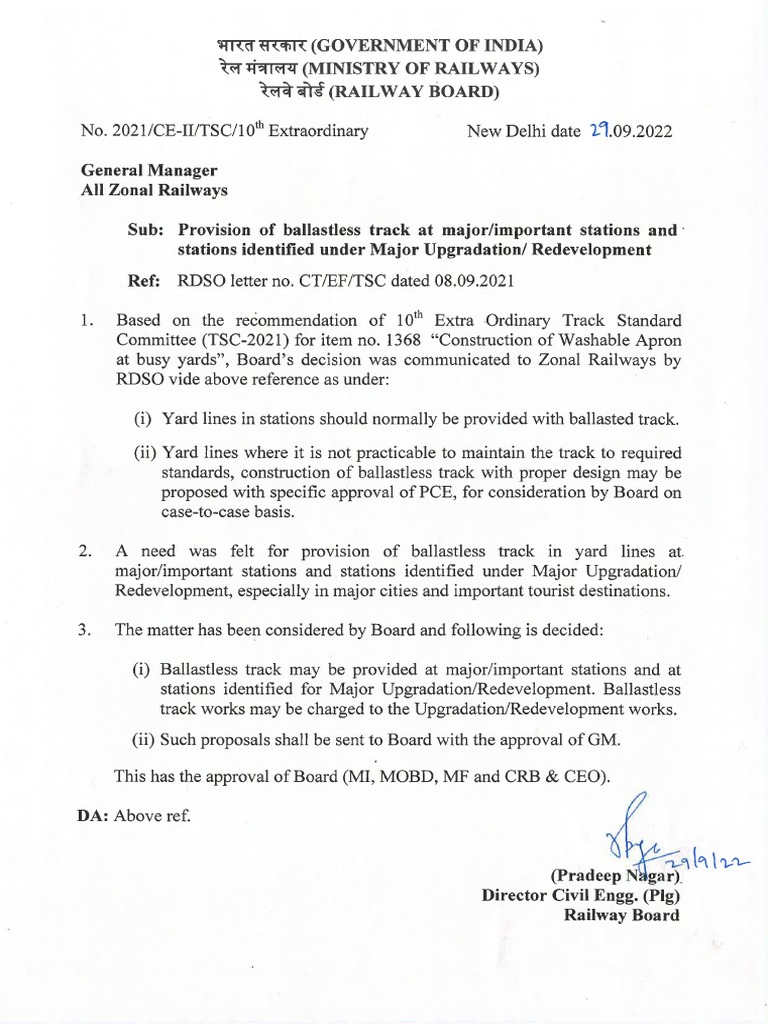(All GM Railway) Provision of Ballastless Track at Major Important ... (All GM Railway) Provision of Ballastless Track at Major Important ...