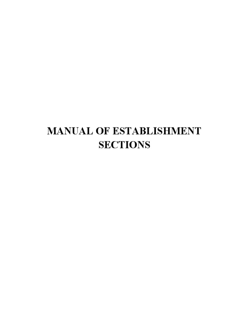 Manual of Establishment Sections 05ff58f7947ffb7 76283342 | PDF | Oath ...