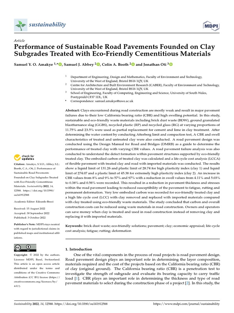 Sustainability 14 12588 v2 | PDF | Road Surface | Road