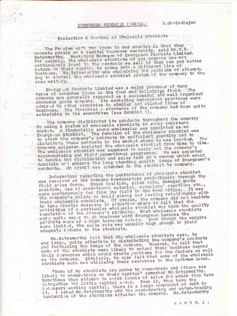 Evergreen Products | PDF