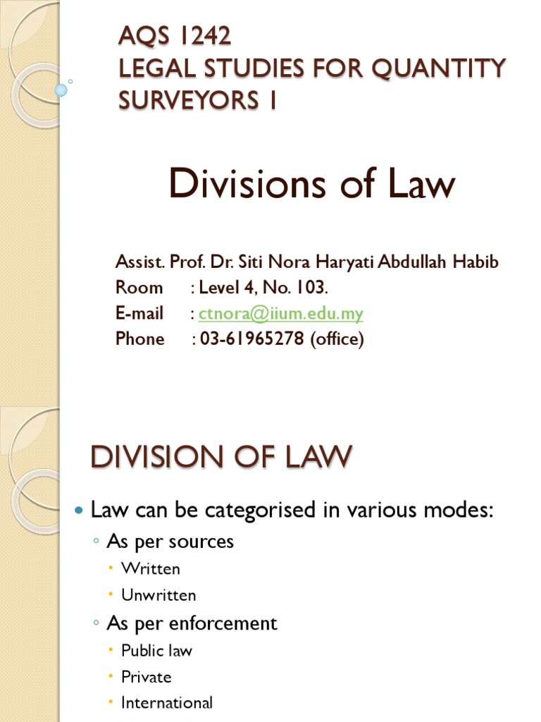 Lecture 2 & 3 - Division of Law | PDF | Crimes | Crime & Violence