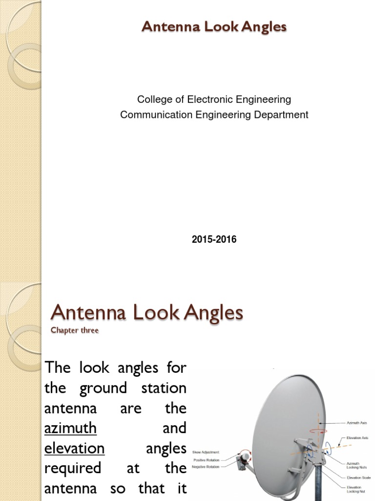Antenna Look Angles: College of Electronic Engineering Communication ...