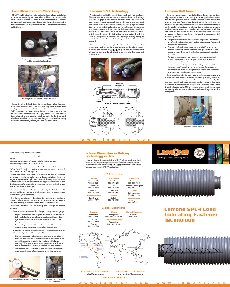 SPC4 Bolt Brochure | PDF | Screw | Classical Mechanics