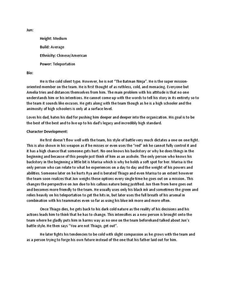 Jun Character Sheet | PDF | Sword