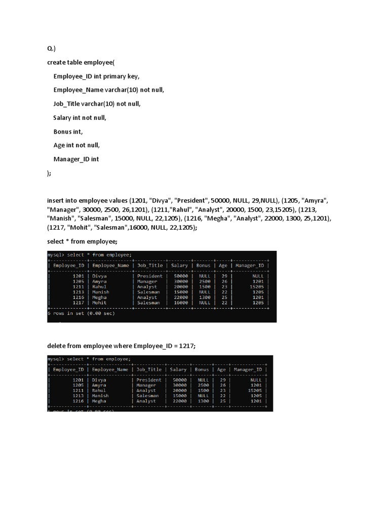 SQL 1 | PDF | Data Management | Data Model SQL 1 | PDF | Data Management | Data Model