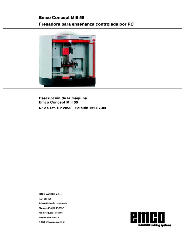 Emco Concept Mill 55 Spanish | PDF | Metalurgia | Equipo