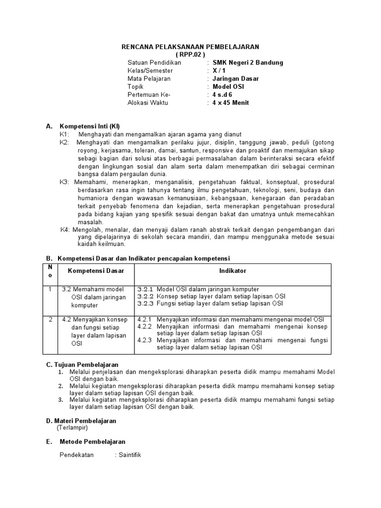 02 RPP X Jaringan Dasar | PDF