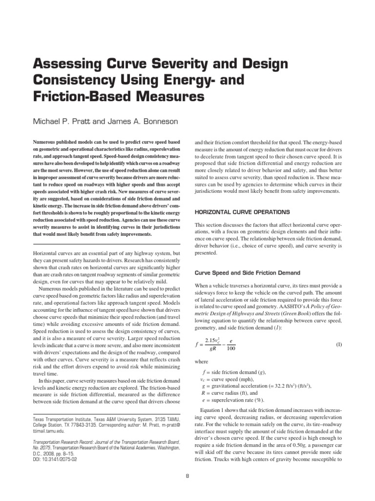 Assessing Curve Severity and Design Consistency Using Energy- and ...