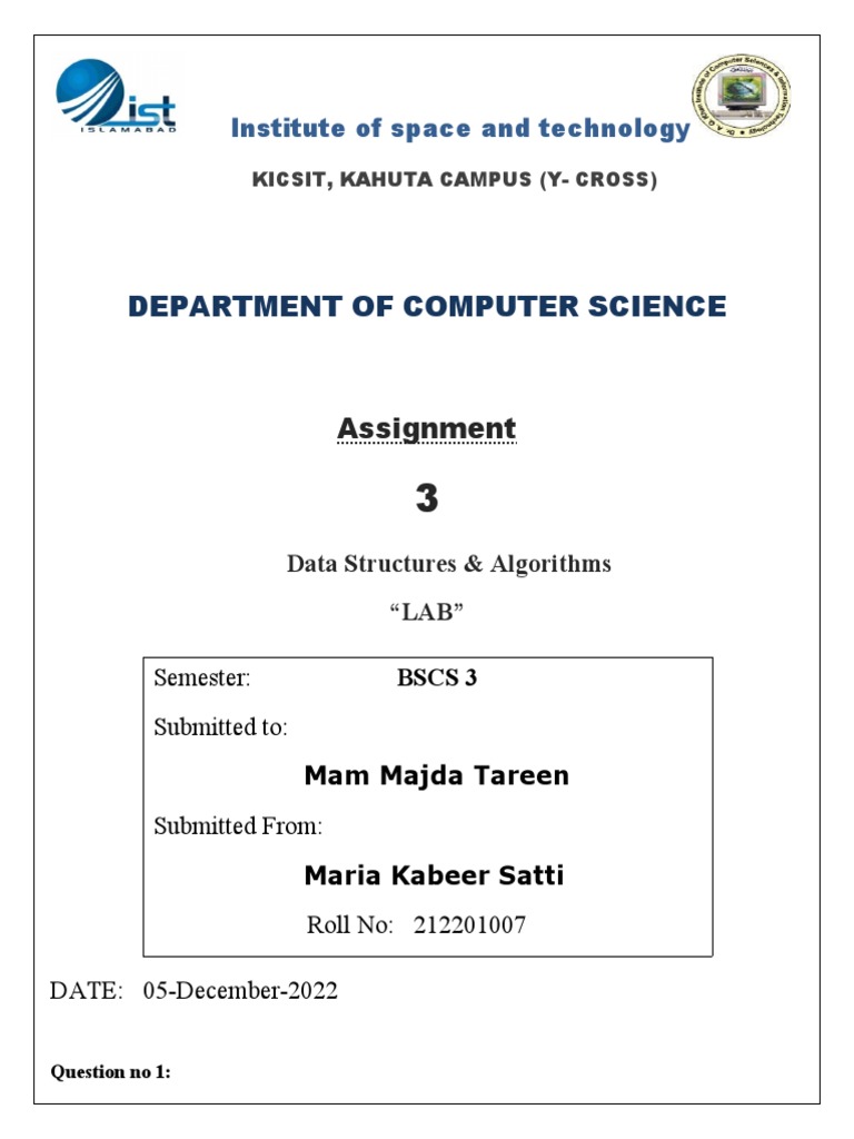 Assignment DSA | PDF | Software Engineering | Computer Data Assignment DSA | PDF | Software Engineering | Computer Data