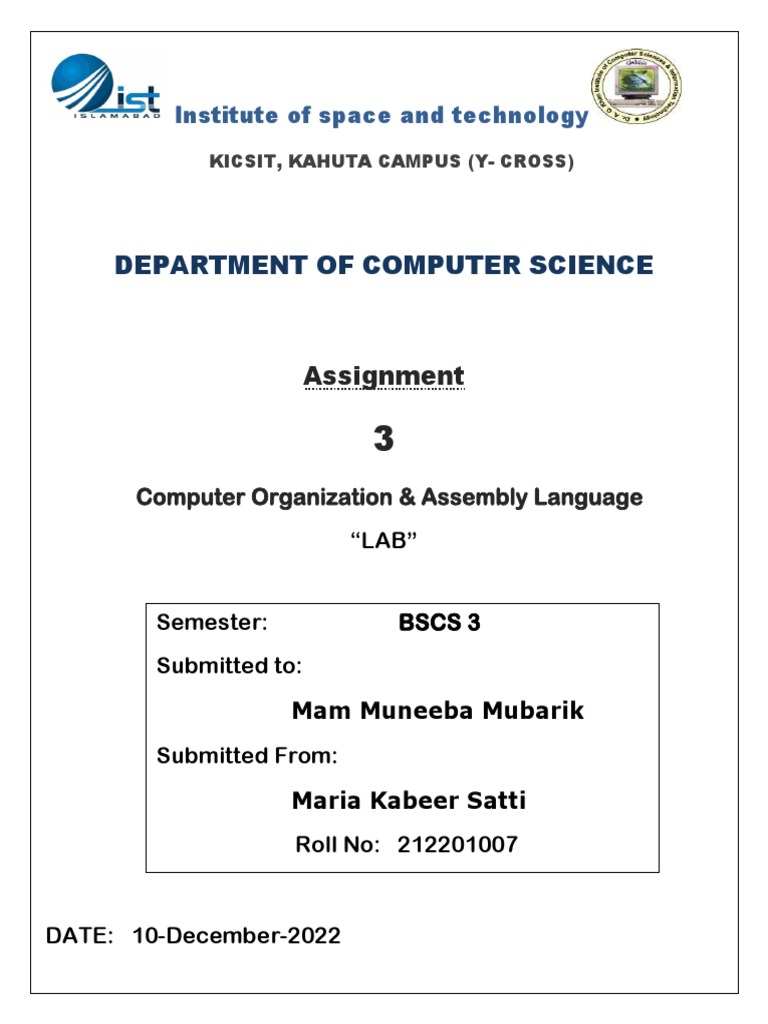 Coal Lab Assignment 3 | PDF | Computers