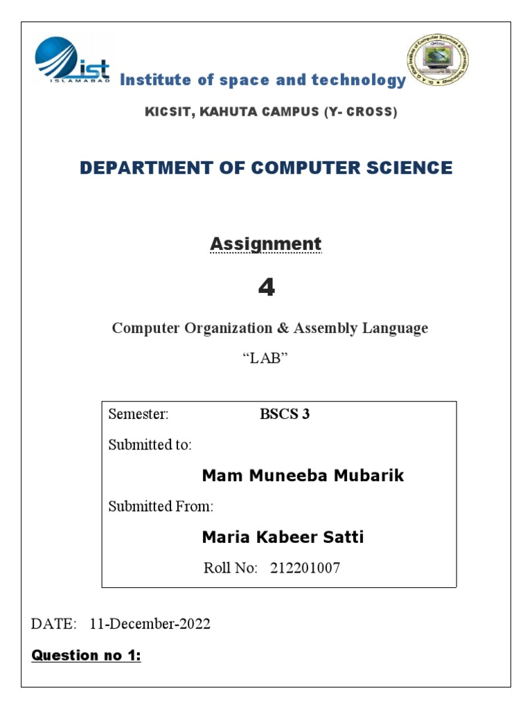 Coal Lab Assignment 4 | PDF