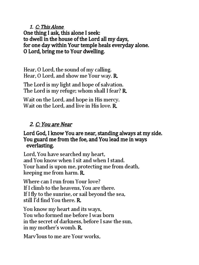 Communion Songs | PDF