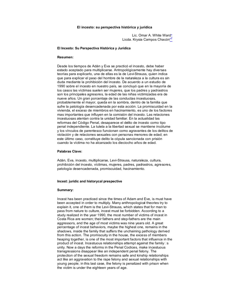 El Incesto | PDF | Incesto | Familia