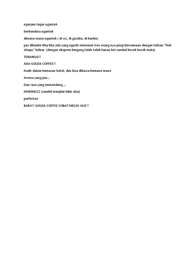Konsep Iklan Golda Coffee | PDF