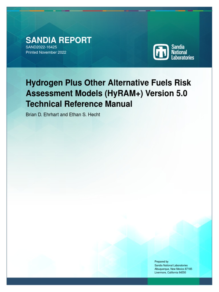 HyRAM+ Version 5.0 Technical Reference Manual | PDF | Risk | Combustion