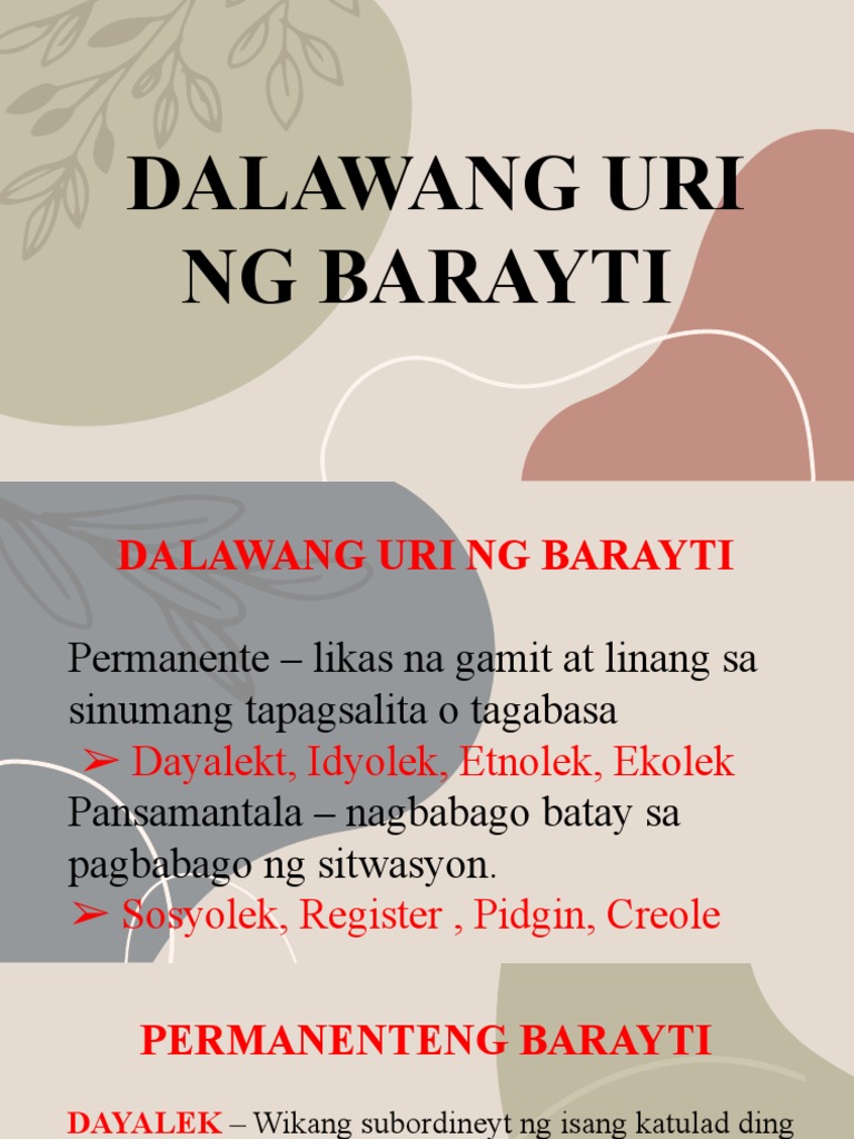 Dalawang Uri NG Barayti | PDF