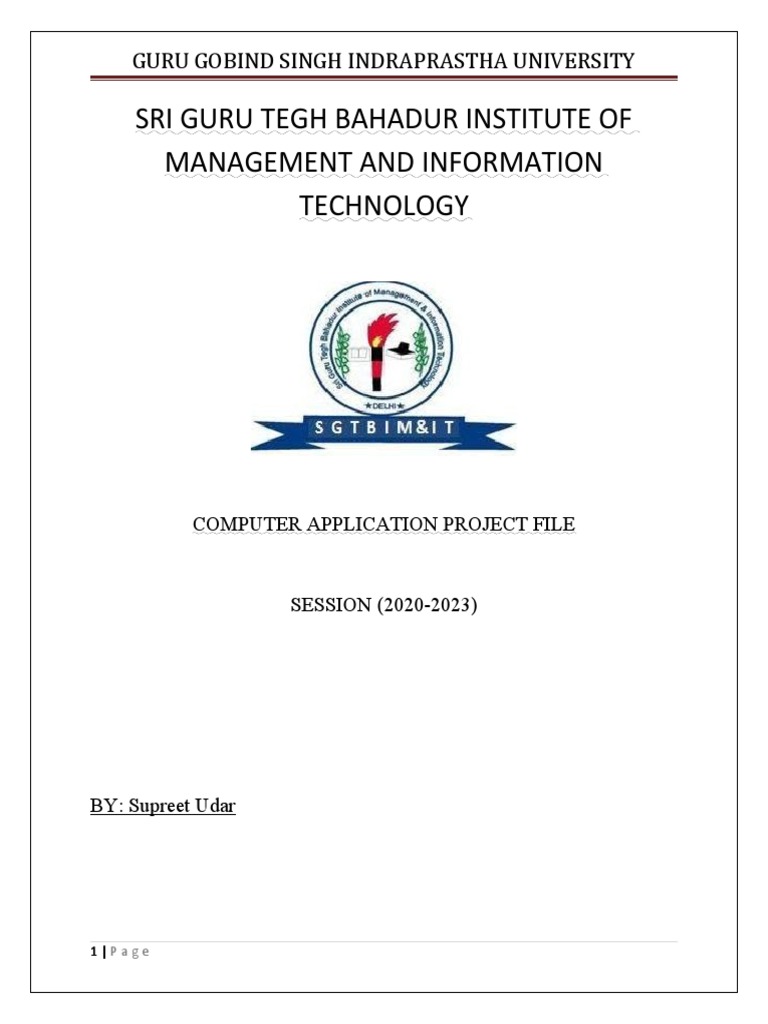 Computer Application Project File. | PDF | Microsoft Word | Microsoft Excel