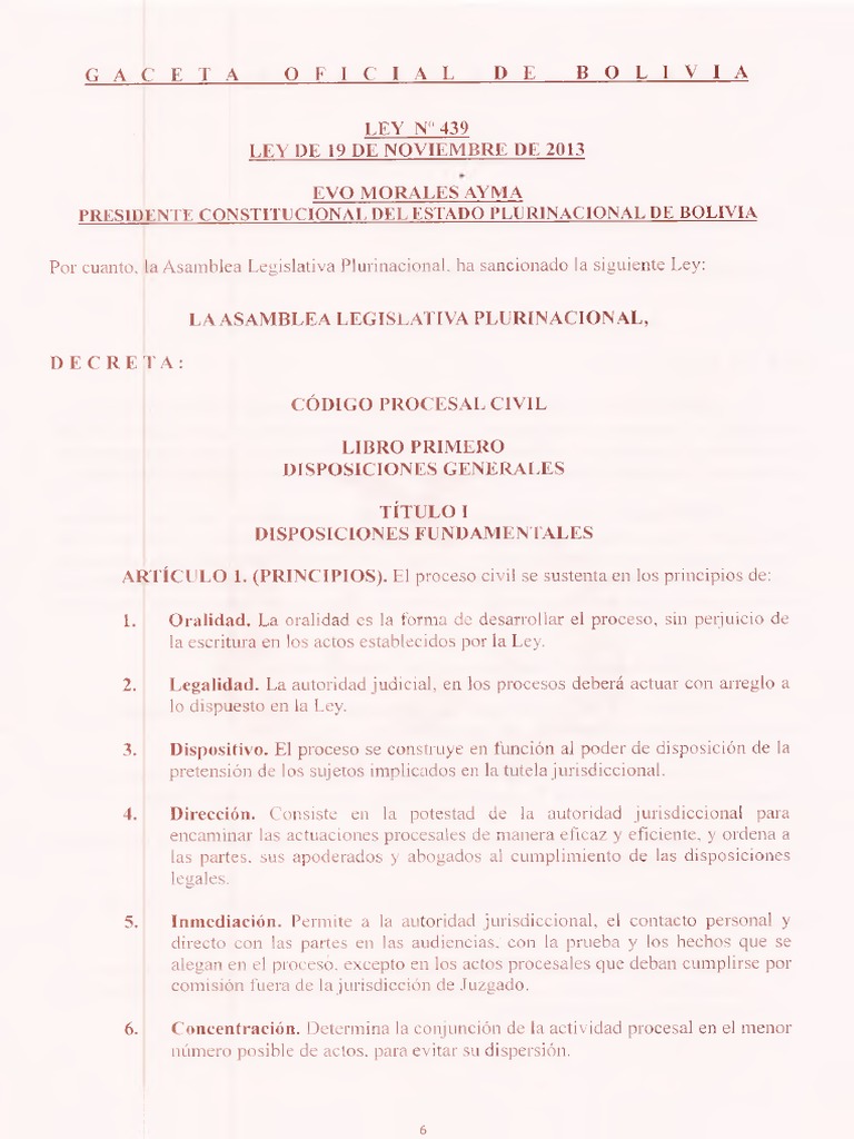 Ley439-13 - Cdgo ProcesalCivil | PDF | Ley procesal | Jurisdicción