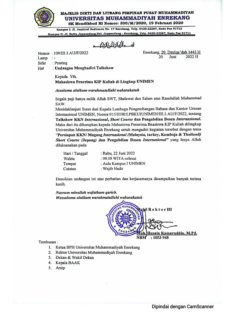 Undangan Menghadiri Talkshow | PDF