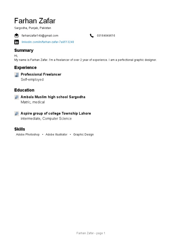 Resume Farhan Zafar | PDF