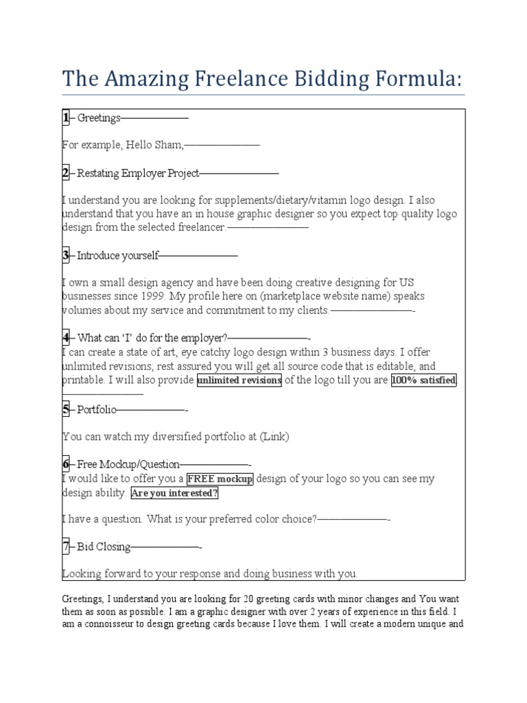 7 Steps to Winning Freelance Bids | PDF