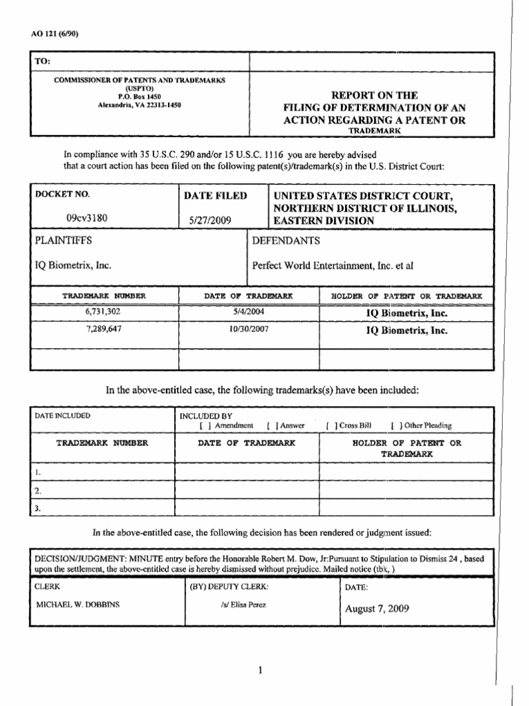 IQ Biometrix Patent Application | PDF | United States Patent And ...