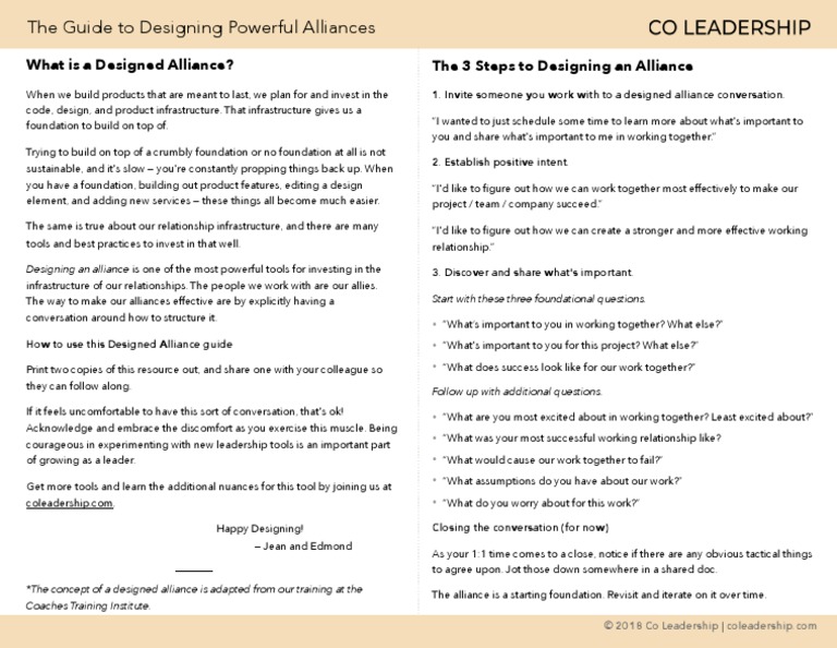 Guide To Designing Powerful Alliances | PDF