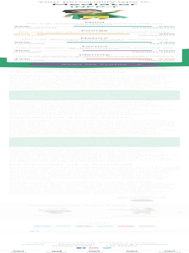 Introduction Mediator (INFP) Personality 16pe | PDF