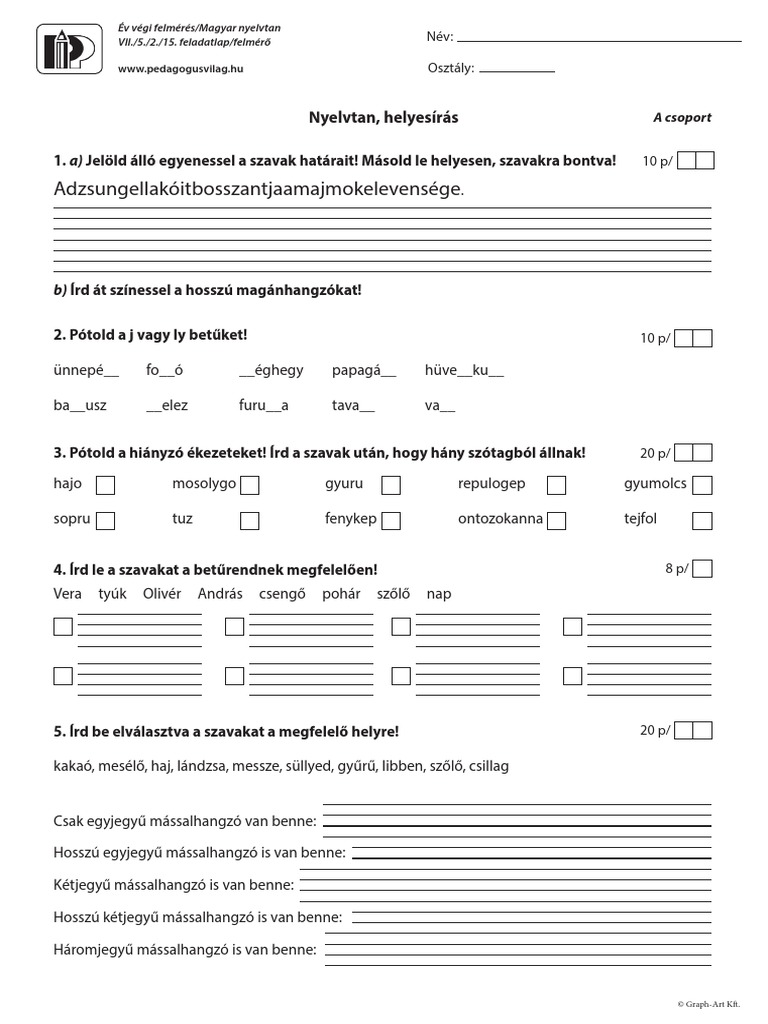 Pip 1605 Mnyelv 2o FL Felm 15 | PDF