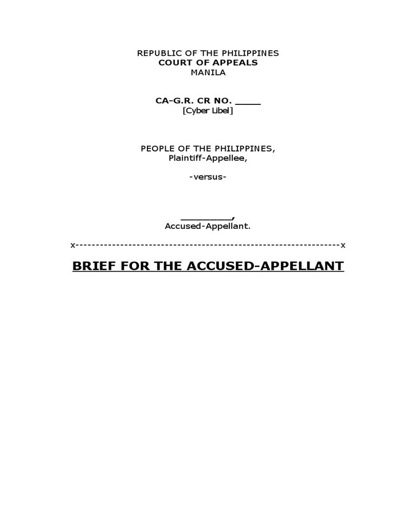 Appellant's Brief Cyber Libel | PDF | Defamation | Prosecutor