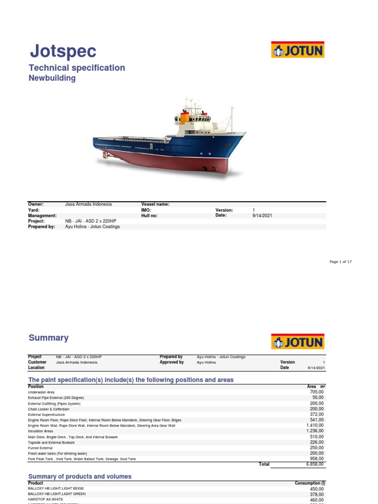 (SPEC) NB - JAI - ASD 2 X 220HP | PDF | Paint | Corrosion
