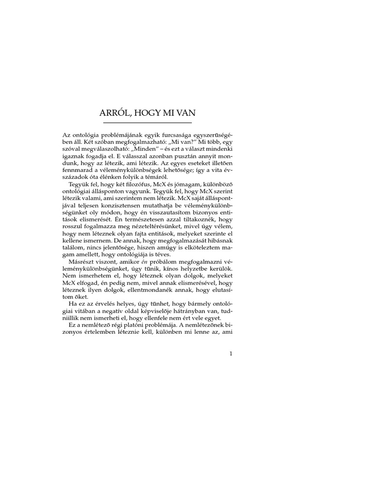 Quine - Arról, Hogy Mi Van | PDF