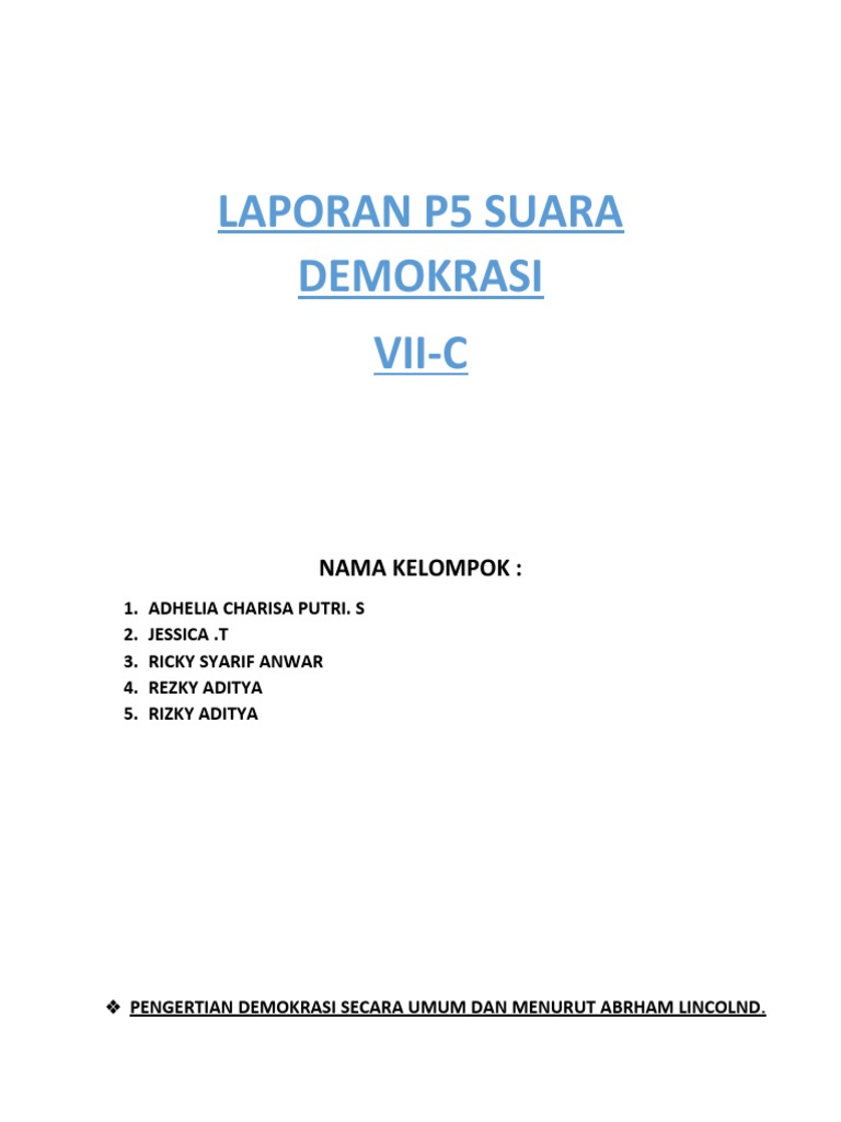 Laporan P5 Suara Demokrasi | PDF