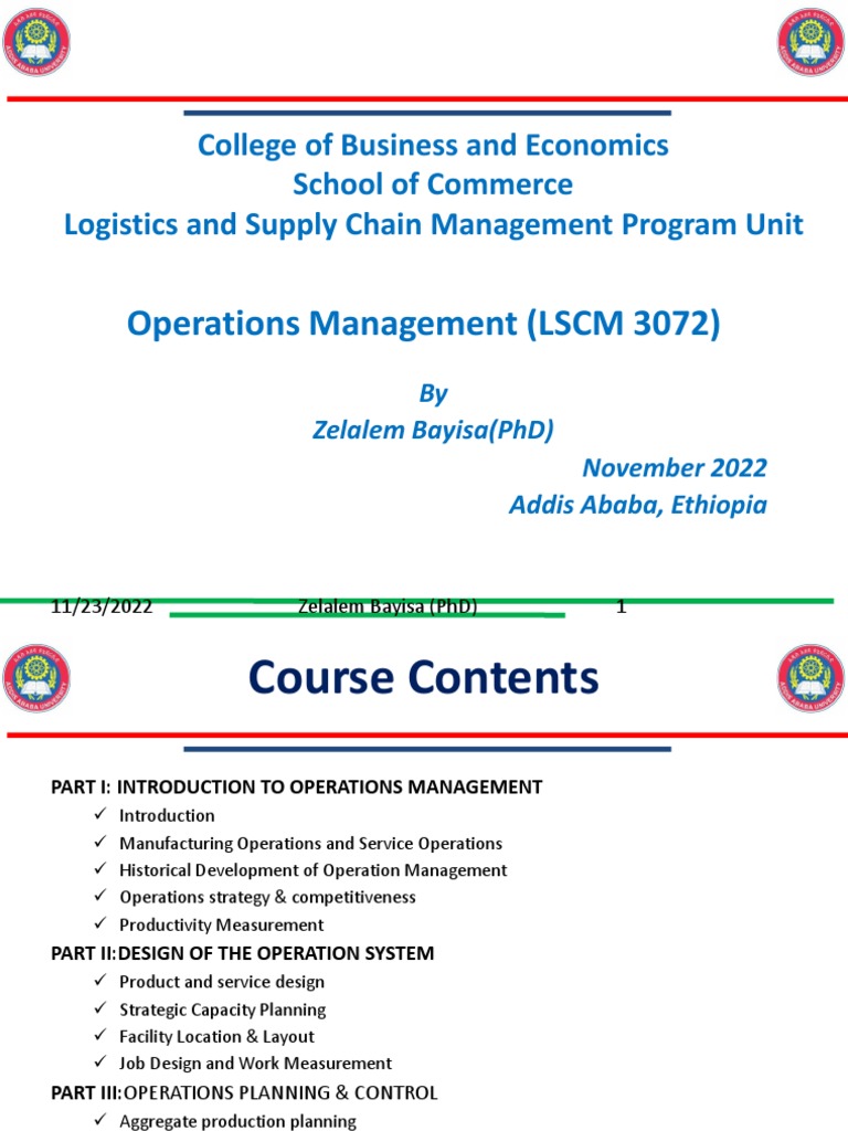 Operations Management - Chapter 1 - BAIS | PDF