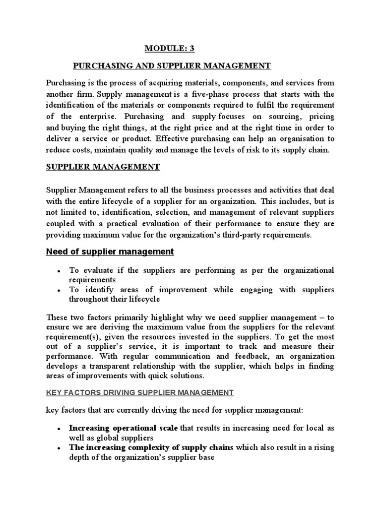 Module 3 SCM | PDF