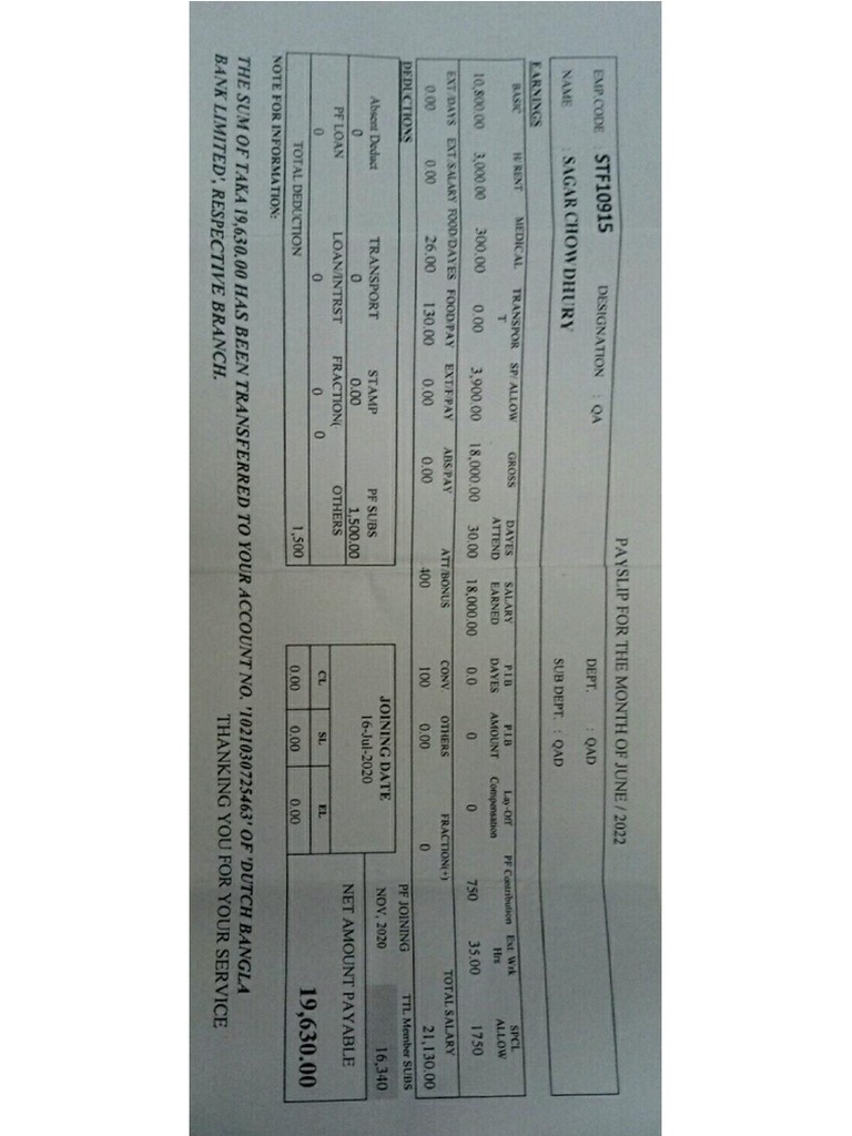 Sagar Payslip-1 | PDF