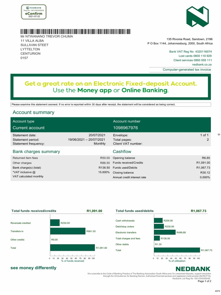 Nedbank E Statement | PDF