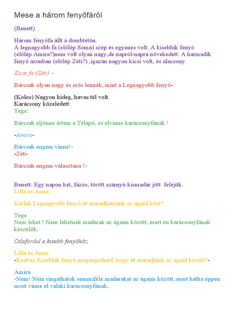 Mese A Három Fenyőfáról | PDF