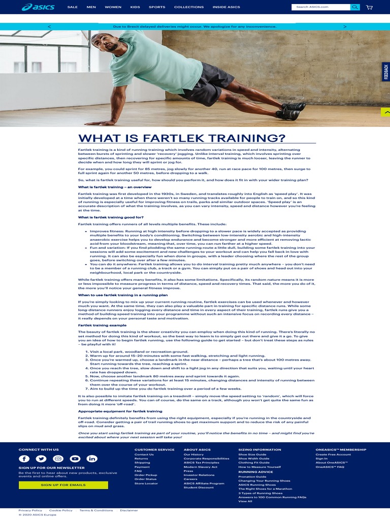 What Is Fartlek Training - ASICS - ASICS | PDF