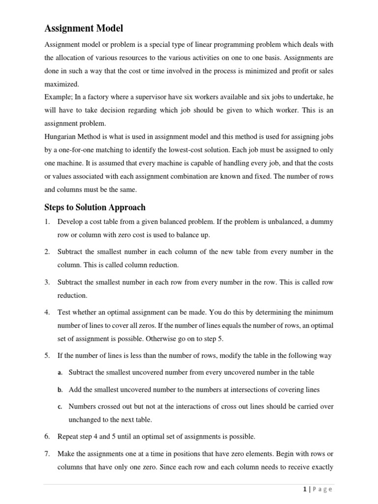 Assignment Model | PDF | Computer Science | Algorithms And Data Structures