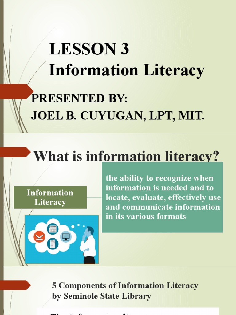 The Six Stages of Information Literacy: Clarifying Needs, Locating ...