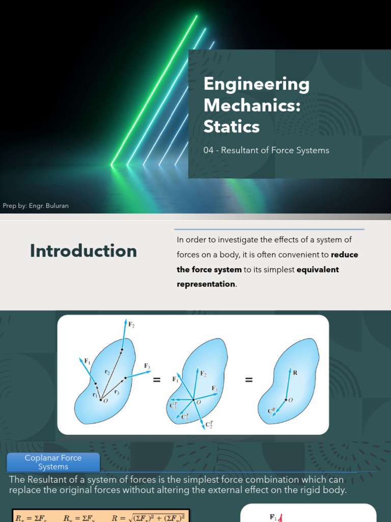 04 - Resultant of Force Systems | PDF | Force | Beam (Structure)